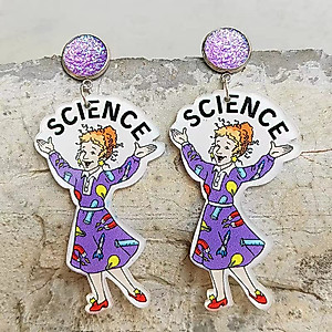Cute Back to School Earrings for Teachers. Super Cute Ms. Frizzle Earrings for Teachers, Student, Principals, and Professors. Great Affordable Teacher Gifts for Teachers. Back to School Teacher Gifts.