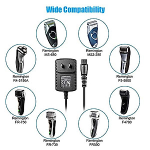 SoulBay 12V PA-1204N Charger Replacement for Remington Shaver F5-5800 F7800 F5800 F5790 F4790 R5150 R6130 R-6150 MS2-390 MS3-2700 MS680 R9100 Electric Razor Trimmer PA1204N Power Cord