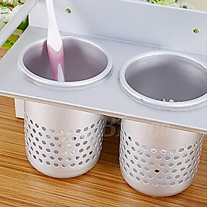 Aluminum Holder - Storage Wall Mount Organizer Holder Hair Dryer Toothbrush Toilet