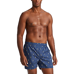 POLO RALPH LAUREN Men's Classic Fit Woven Cotton Boxers, Rustic Navy/Campus Yellow, Summer Stripe/Cruise Navy, Sag Harbor Plaid/Polo Yellow, X-Large
