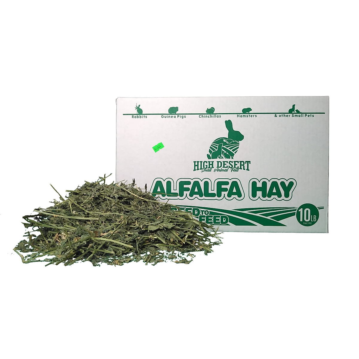 High Desert Alfalfa Hay - Dried Natural Alfalfa Hay for Rabbits, Guinea Pigs, Chinchillas, and Ferrets - Protein and Fiber Rich Food for Small Animals - Healthy Pet Food