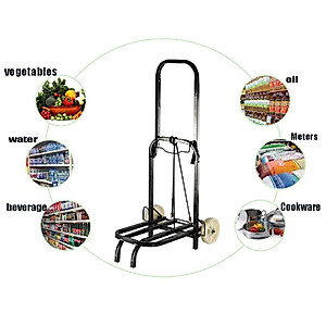 JF-XUAN Cart Folding Hand Truck with Luggage Shopping Trolley,Carts with Extendable,Durable Portable Folding Telescopic Handle Aluminum Alloy Cart