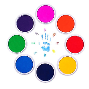 Myboree Washable Large Ink Pads for Kids Crafts Projects Rubber Stamps 12 Colors