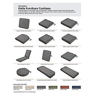 Classic Accessories Montlake Water-Resistant 74 x 23 x 3 Inch Outdoor Chaise Lounge Cushion, Patio Furniture Cushion, Light Charcoal, Outdoor Seat Cushions