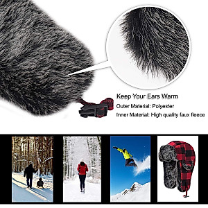 ONWAY Trapper Hat Winter Hats for Women Men with Faux Fur Ear Flaps Red