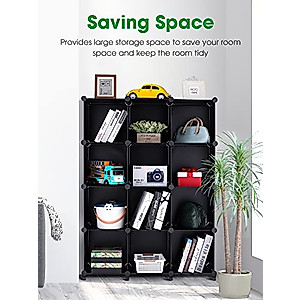 Puroma Cube Storage Organizer 6-Cube Closet Storage Shelves Cube Storage Organizer 12-Cube Closet Storage Shelves with Wooden Mallet