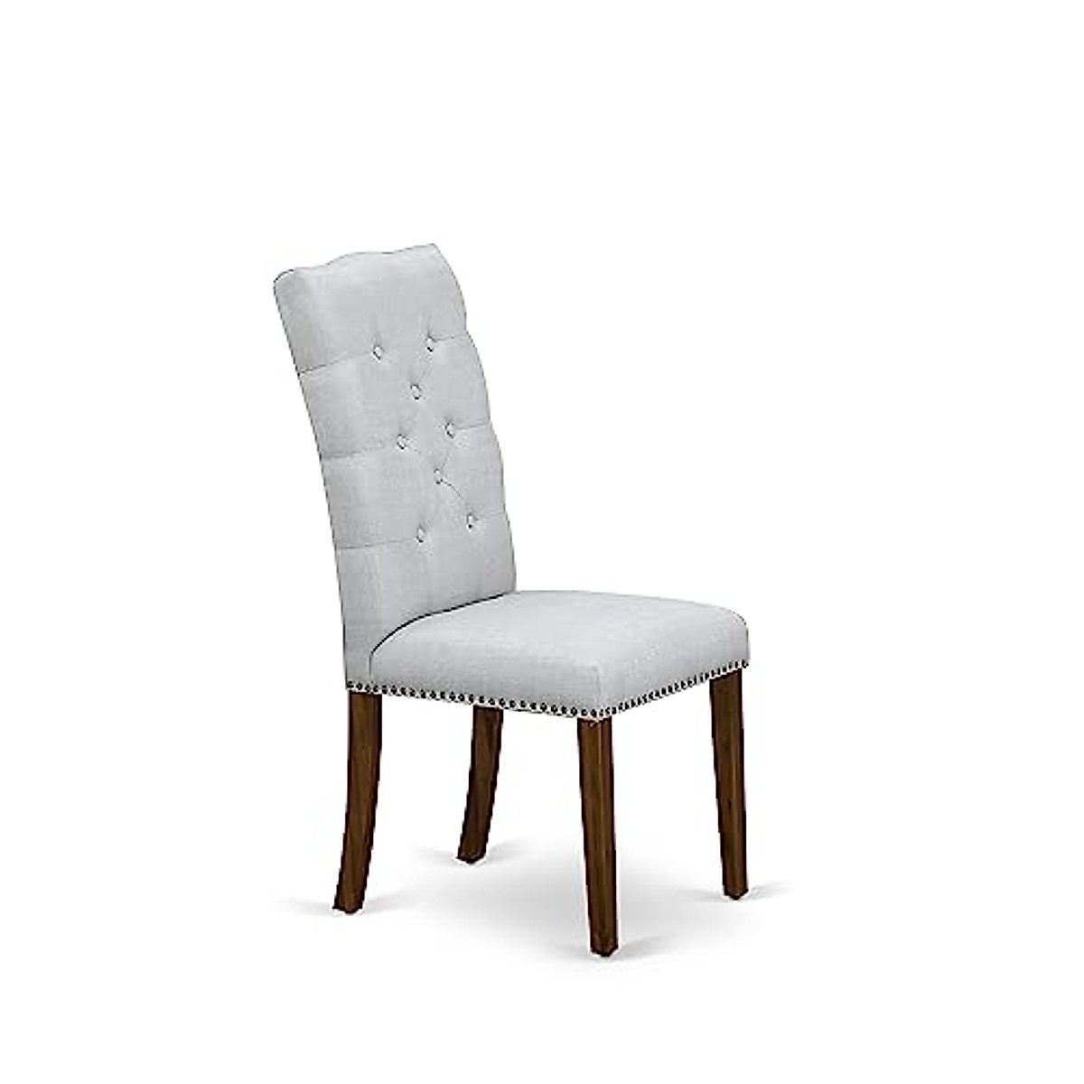 East West Furniture DLEL3-AWA-05 3 Piece Kitchen Table & Chairs Set Consist of a Round Dining Table with Dropleaf and 2 Upholstered Parson Chairs, 42x42 Inch, Antique Walnut