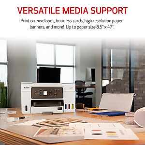 Canon Megatank GX3020 All-in-One Wireless Supertank Printer with Print, Copy, and Scan | Easy Setup, Mobile Printing and 1.35" Monochrome LCD Screen