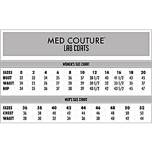 Med Couture Women’s White Professional Lab Coat, 33 Inch, Small
