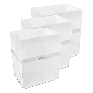 Clean Cubes 4 Gallon Trash Cans & Recycle Bins for Sanitary Garbage Disposal. Disposable Containers for Parties, Events, Recycling, and More. 3 Pack (White)