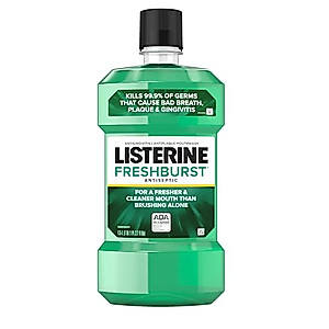 Listerine Freshburst Antiseptic Mouthwash for Bad Breath, Kills 99% of Germs That Cause Bad Breath & Fight Plaque & Gingivitis, ADA Accepted Mouthwash, Spearmint, 1.5 L