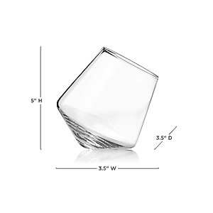 Viski Rolling Crystal Wine Glasses Set of 2, Premium Stemless Wine Glasses, for Wedding, Christmas, Birthday, or Housewarming Gift, Wine Glass Set, 12oz