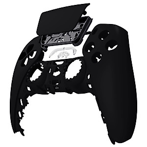 eXtremeRate Black Soft Touch Touchpad Front Top Shell Compatible with ps5 Controller BDM-010 BDM-020 BDM-030 BDM-040, DIY Replacement Shell Custom Touch Pad Cover Compatible with ps5 Controller