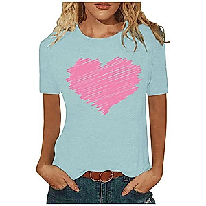 Casual Blouse for Womens 2023 Easter Day Valentine's Day St. Patrick's Day Generic Long Denim Shirt Womn Button Down Grey Joggers Floral Summer Tops Women