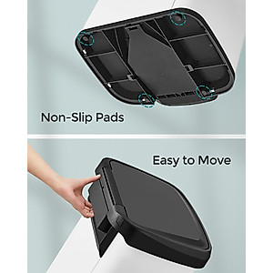 SONGMICS Kitchen Trash Can, 13 Gallon (50 L) Stainless Steel Garbage Can, with Stay-Open Lid and Step-on Pedal, Soft Closure, Tall, Large and Space-Saving, White and Black ULTB530W50