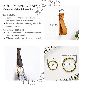 Keyaiira Leather Wall Hook - Rustic Curtain Rod & Oar Holder, Farmhouse Towel Ring, Canoe Paddle Hanger, Leather Strap Bathroom Decor