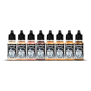 Vallejo Face/Skin Colors Paint Set, 8-Colors, 17ml