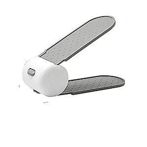 KNFUT Shoe Slots, New Shoe Rack Organizer Adjustable Storage Shoes Stand Shelf Support Slot Space Saving Cabinet Cupboard Closet for Shoes (Color : White Grey)