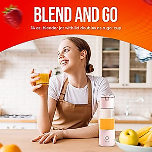 Bojurgle Portable Smoothie Blender, Personal Size Juice, with Powerful Motor & 2200mAh Rechargeable Battery, Food Mixing Machine