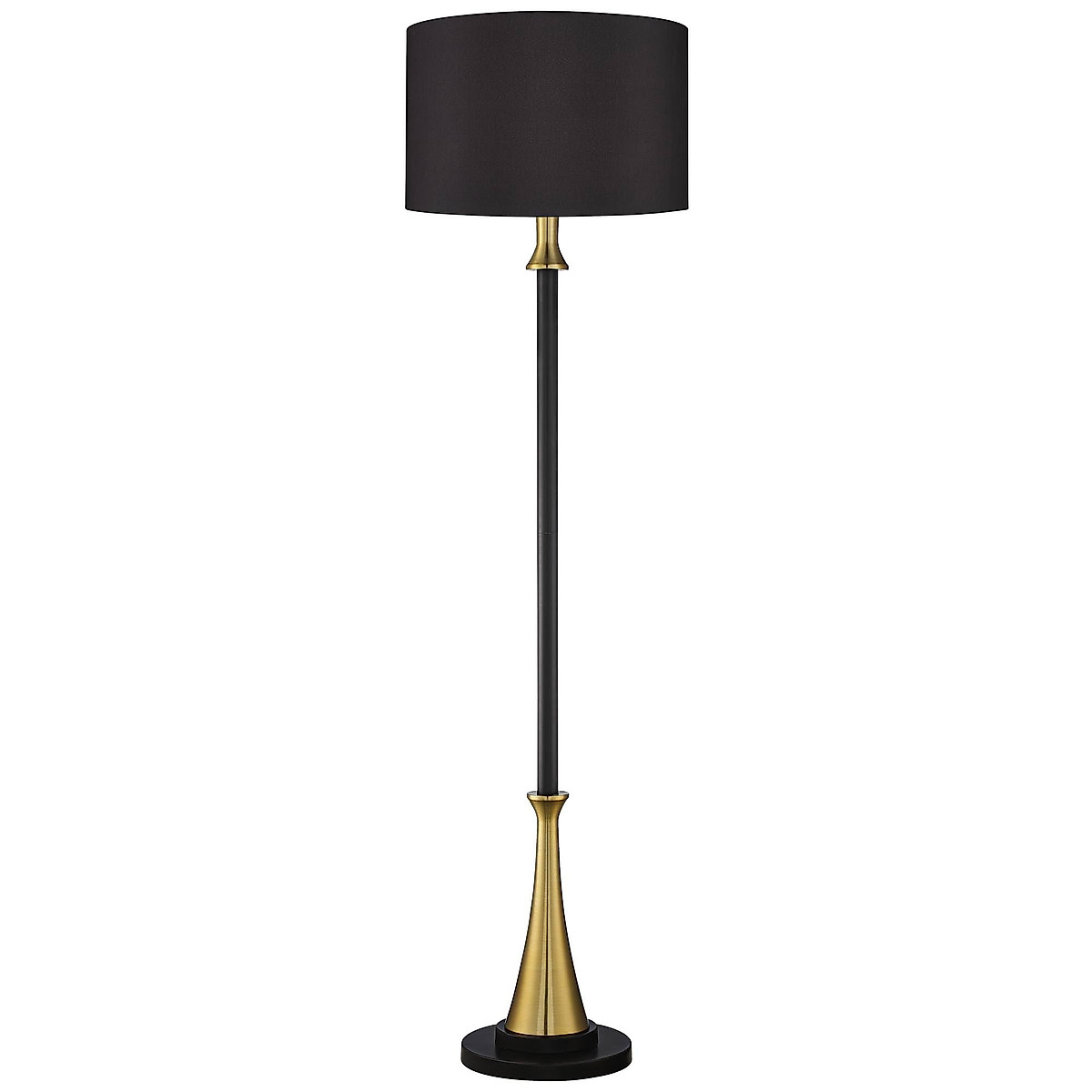 Possini Euro Design Possini Euro Burbank 70" Tall Floor Lamp with Black Shade and Dimmer