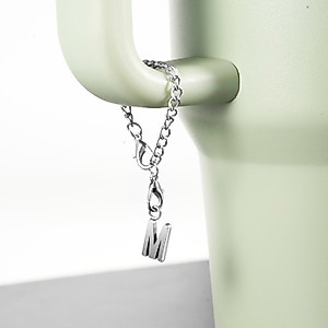 LUAATT Letter Charm Accessories For Stanley Cup,Name Id Letter Handle Charm For Stanley Tumbler(M)
