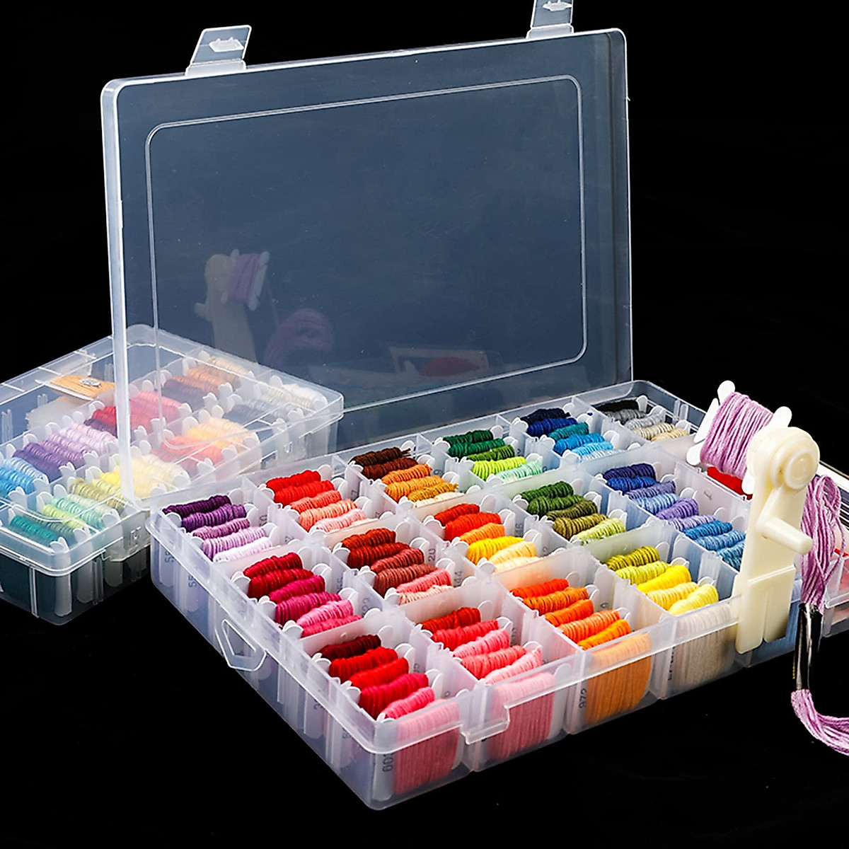 Tosnail 3 Pack 36 Compartments Clear Plastic Craft Storage Organizer Small Parts Organizer with Dividers