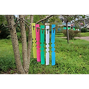 KINGLAKE 200 Pcs White Plastic Plant Tree Tags Nursery Garden Lables 2x20cm Wrap Around Hanging Tags Nursery Garden Stakes Large Writing Surface