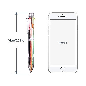 SMTTW 4 Pack 0.5mm 6-in-1 Multicolor Ballpoint Pen - Best for Smooth Writing-Retractable Ballpoint Pens for Office School Supplies Students Children Unique Gifts