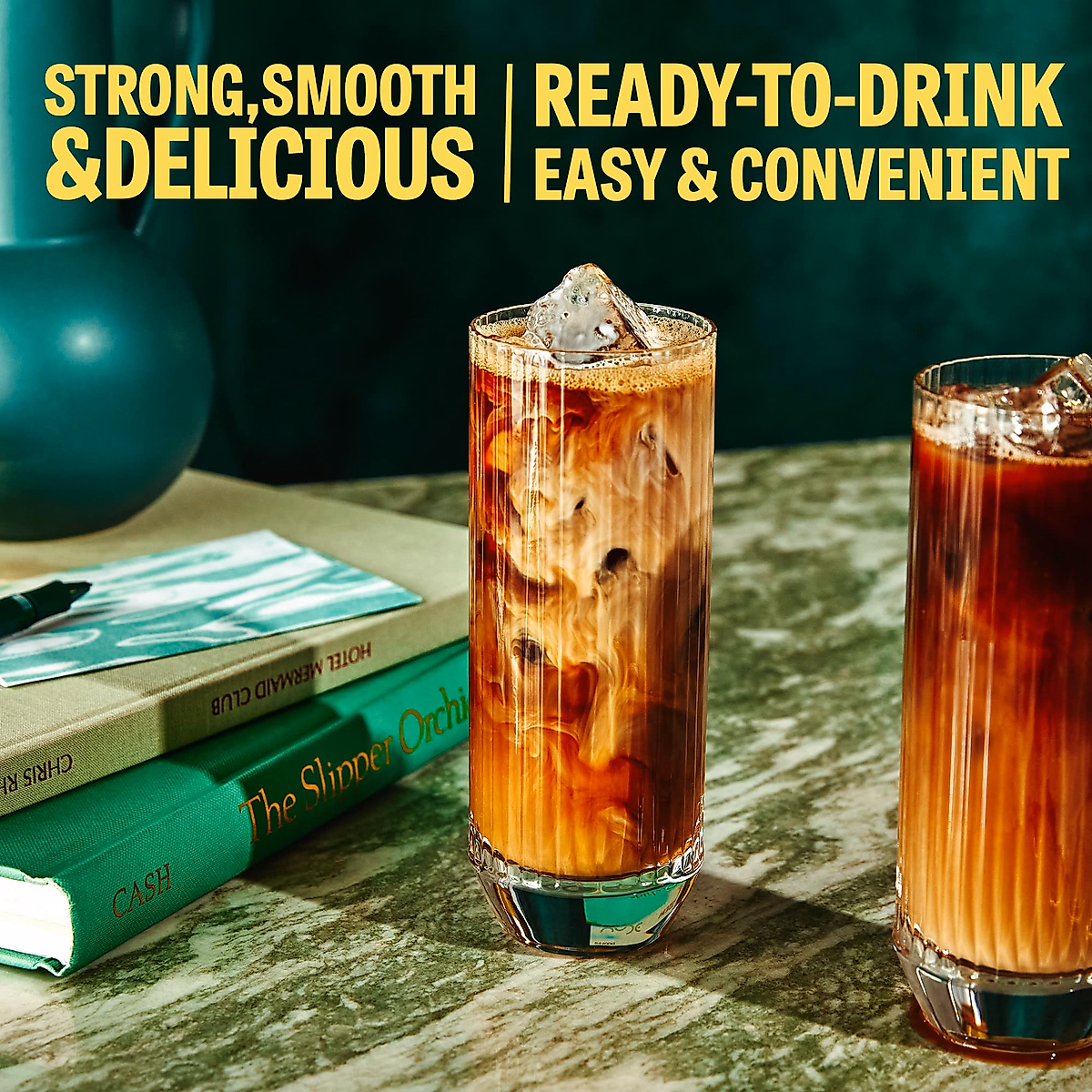 Wandering Bear Straight Black Organic Cold Brew Coffee On-the-Go, Iced Coffee, 11 fl oz, 12 pack - Extra Strong, Smooth, Unsweetened, Shelf-Stable, Ready to Drink