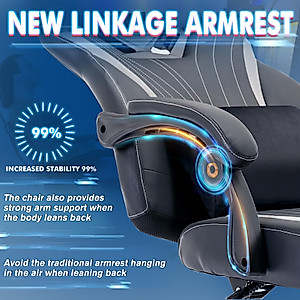 Computer Gaming Chair with Footrest,Big and Tall Gaming Chair for Heavy People,Comfortable Gaming Chair with Lumbar Support and Headrest for Adults 450lbs