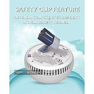 Ecoey Smoke Alarm Fire Detector, Battery Included Photoelectric Smoke Detector with Test Button and Low Battery Signal, Small Fire Alarm for Home, Bedroom FJ136GB, 6 Packs