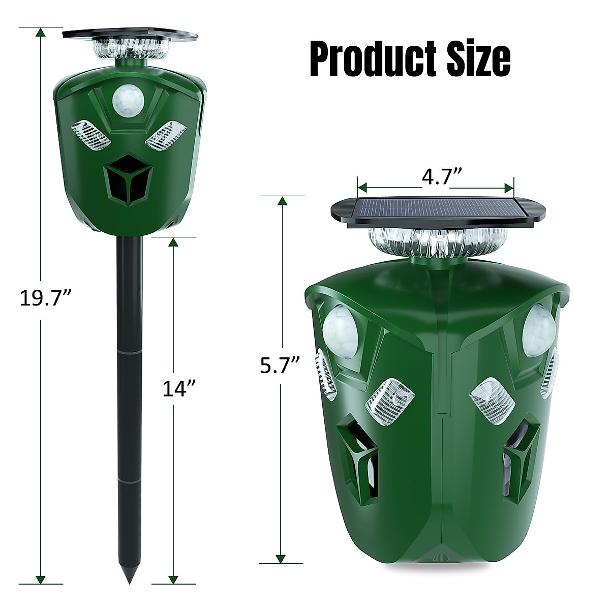 X-PEST 360° Solar Animal Repeller Motion Activated Deer Repellent Devices Ultrasonic Cat Deterrent Outdoor Waterproof Dog Repellent for Yard, Repel Raccoon Skunk Rabbit & More - USB Rechargeable