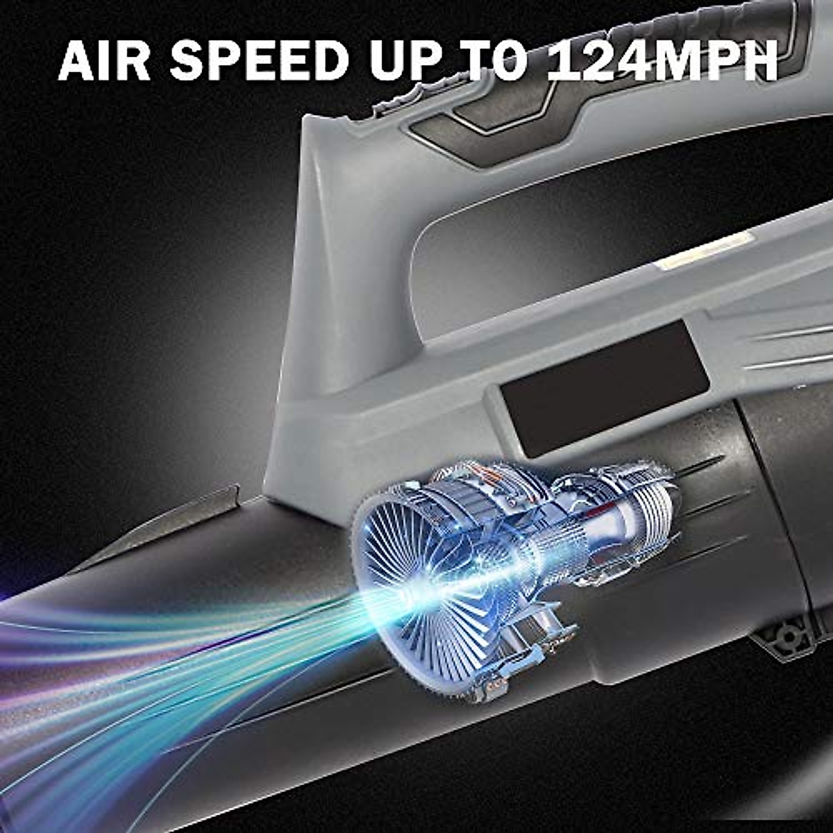 Vilobos Cordless Leaf Blower 20V 4.0Ah 124MPH Variable Speed Lithium Battery and Charger Included for Lawn Care -Black