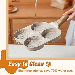 CAROTE Non Stick Appam Maker Uttappa Tawa (4-Cavities), Granite Uttapam Pan, Gas&Induction Compatible, 18cm, PFOA Free