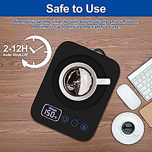 Coffee Mug Warmer - Cup Warmer for Desk Candle Warmer Automatic Shut Off, Smart Beverage Warmer with 3 Temperature Settings Touch Switch for Coffee, Water, Milk, Tea, Safely Use for Office/Home