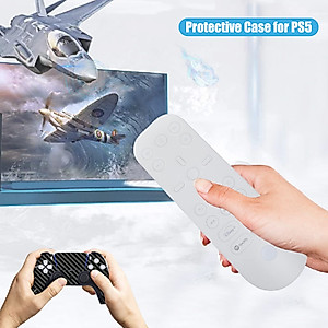 N+B Remote Control Case Cover Compatible for PS5 Sony PlayStation Remote Control Game Console Cover Soft Silicone Protective Remote Control Media Cover Sleeve (white)