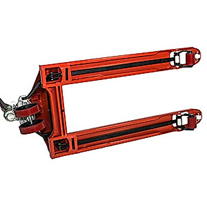 Mighty Lift ML55-2 Heavy Duty Pallet Jack Truck, Wheels: Polyurethane on Steel., 50" Height, 27" width, 48" Length, 5500 lbs. Load Capacity, Orange