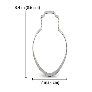 LILIAO Christmas Light Bulb Cookie Cutter - 2 x 3.4 inches - Stainless Steel