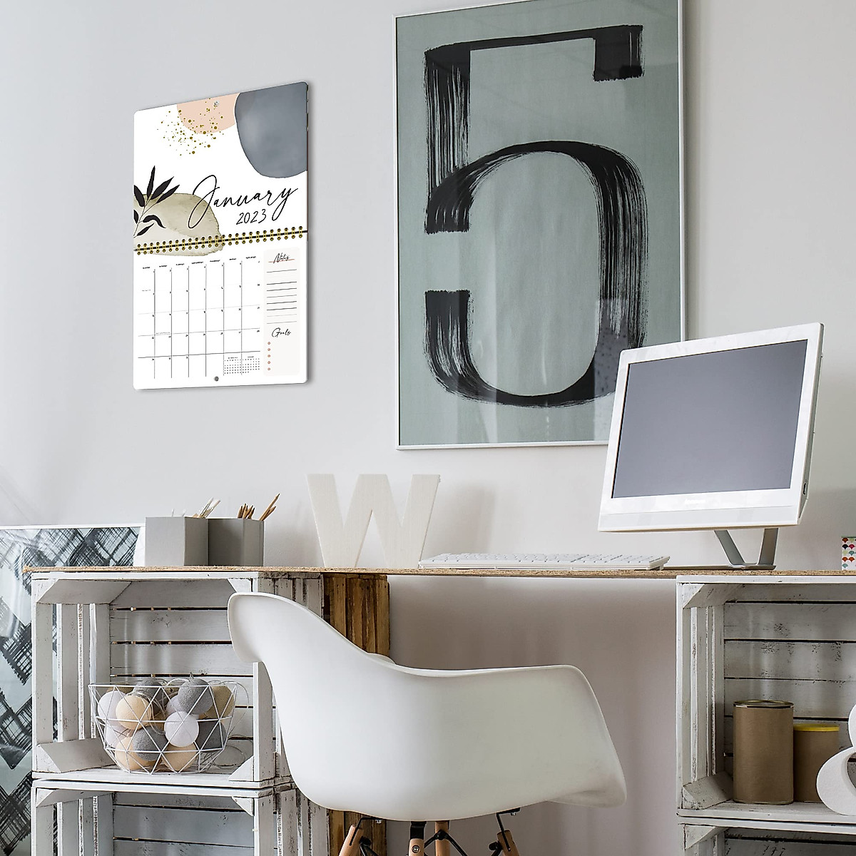 Aesthetic Wall Calendar in Abstract Art Design - Runs Until December 2023 - The Perfect Monthly Calendar for Easy Planning - Incl. 2022