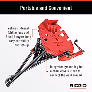 RIDGID 36273 460-6 Portable TRISTAND Chain Vise for 1/8"-6" Pipe, Red/Black