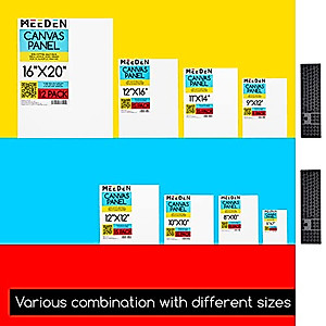 MEEDEN 15-Pack Canvas Boards for Painting, 12 × 16 Inches Blank White Canvas Panels, 100% Cotton, 8 oz Gesso-Primed, Canvas Art Supplies for Acrylic Pouring Airbrushing & Oil Painting