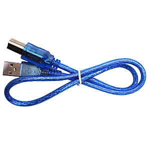 DIYables USB Cable for Arduino Uno Mega, USB 2.0 Cable Type A/B, 2 Pieces
