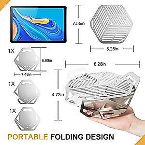 Small BBQ Grill, Portable Instant Foldable Camping Charcoal Grill, 4 Pieces Stainless Steel Camping Fire Kit, with Frying Plate & Carrying Bag, for Cooking Hiking Picnic Patio Garden Beach Outdoor