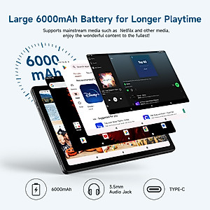 ALLDOCUBE iPlay50 Android 13 Tablet 10.4" Widevine L1 14GB(6+8) RAM 128GB ROM 512GB Expandable 2000×1200 IPS Unisoc T618 8-core CPU 4G LTE Dual SIM 6000mAh GPS 5MP/8MP