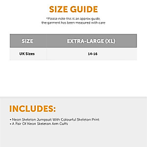 Christy's Adults Neon Skeleton Catsuit Costume (Size 14-16)