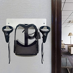 CNBEYOUNG Metal VR Headset Wall Mount Storage Stand Hook Compatible with Quest 3S 3 Quest 2 Pro, Apple Vision Pro, Valve Index, PSVR 2, HTC Vive VR XR Headsets and Controllers(Aluminum Alloy-Silver)