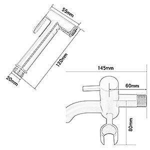 ifgswopq Toilet Douche Spray Kit Handheld Bidet Sprayer Toilet Bidet Shower Hose Brass Cold Water White Wall Mounted Toilet Jet Spray for WC