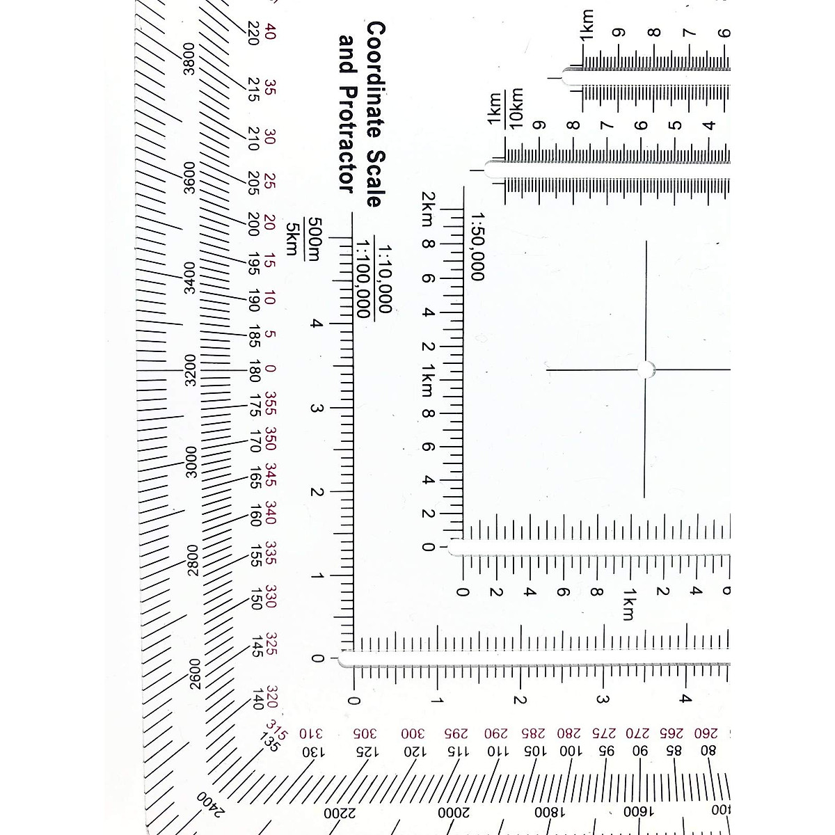 Gotical New and Improved Version Military Style MGRS/UTM Coordinate Grid Reader, and Protractor,Coordinate Scale Map Reading and Land Navigation Topographical Map Scale (Pack of 1)