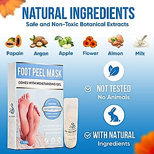 S&K ENVISION Foot Peel Mask for Dry Cracked Feet with Feet Moisturizing Gel | Make Your Feet Baby Soft | Feet Peeling Mask for Dead Skin Cells Removal | Exfoliating Natural Foot Treatment (2 Pairs)