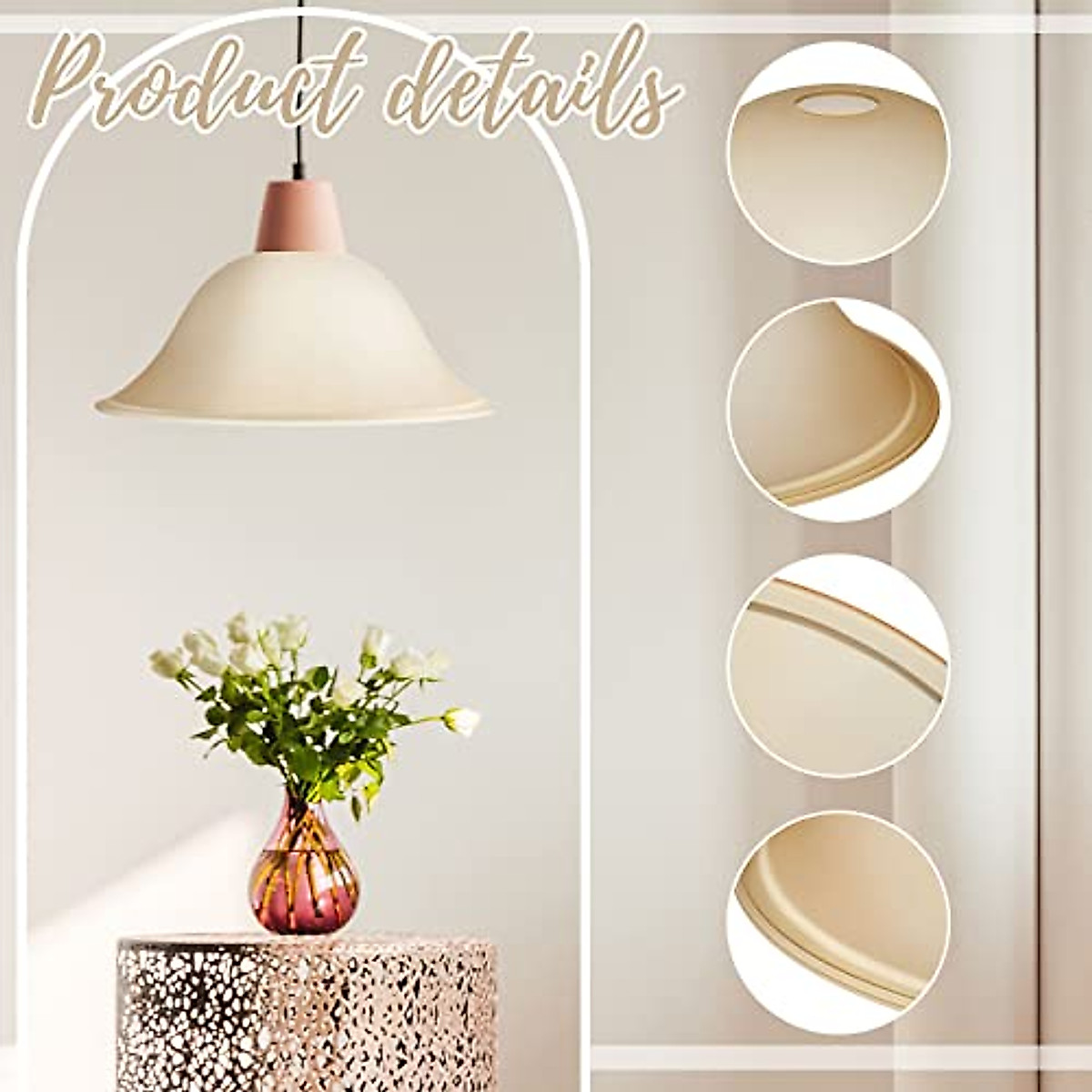 Huquary Lamp Shades for Floor Lamps 12.2 x 4.92 x 1.65 Inches Alabaster Glass Lamp Shade Lamp Antique Elegant Cover Light Fixture Shade Light Fixture Replacement